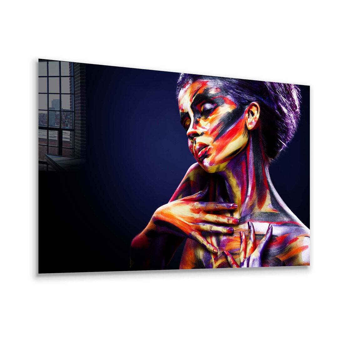Glass Wall Art Acrylic Glass Art Floating Frame Option Canvas Wall Decor Christmas T