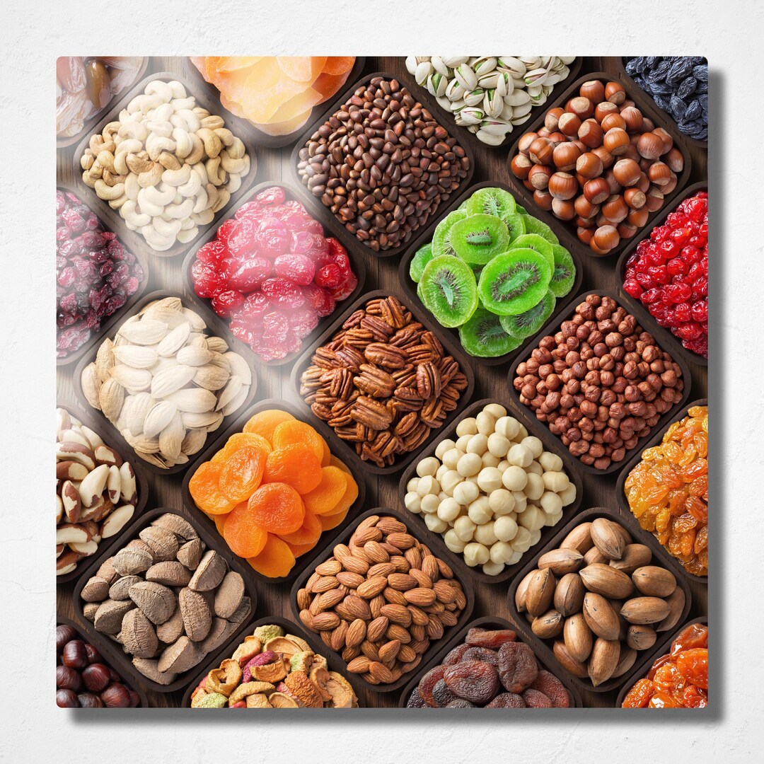 Snacks Glass Wall Art / Nuts Acrylic Glass Art / Floating Frame Option ...