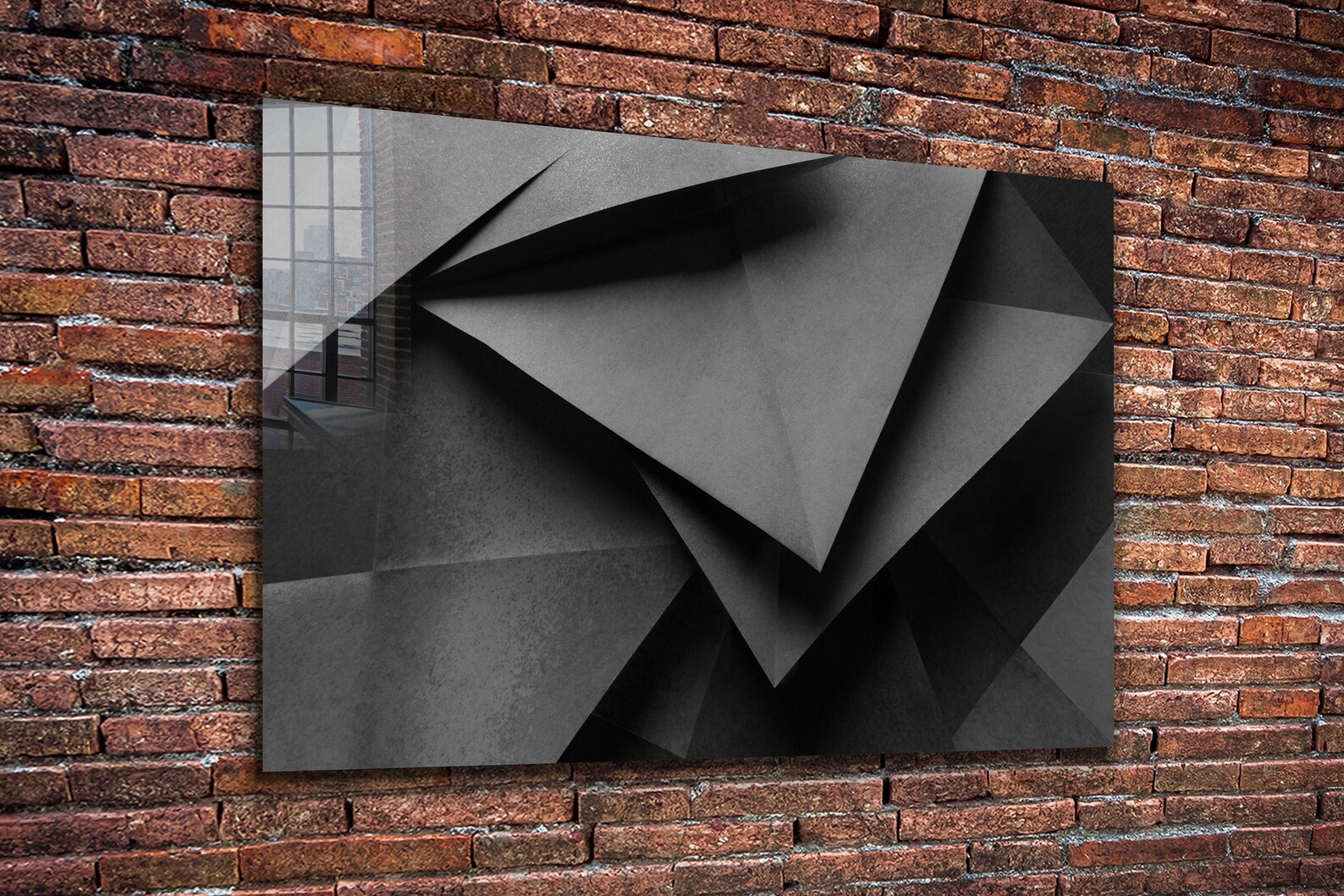 Black Abstract Tempered Glass Printing Wall Art Natural and - Etsy