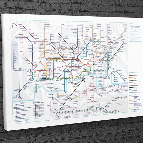 LONDON TUBE MAP Wall Art Canvas Print London Underground Map - Etsy