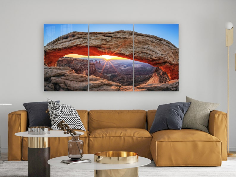 Mesa Arch Tempered Glass 3-panel Wall Art: Canyonlands Triptych - Etsy UK