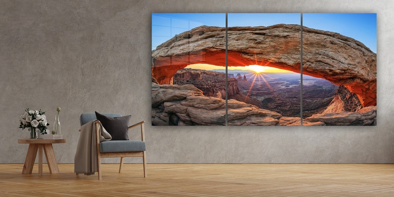 Mesa Arch Tempered Glass 3-panel Wall Art: Canyonlands Triptych - Etsy UK