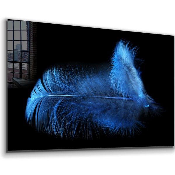 Blue Feather Print - Etsy