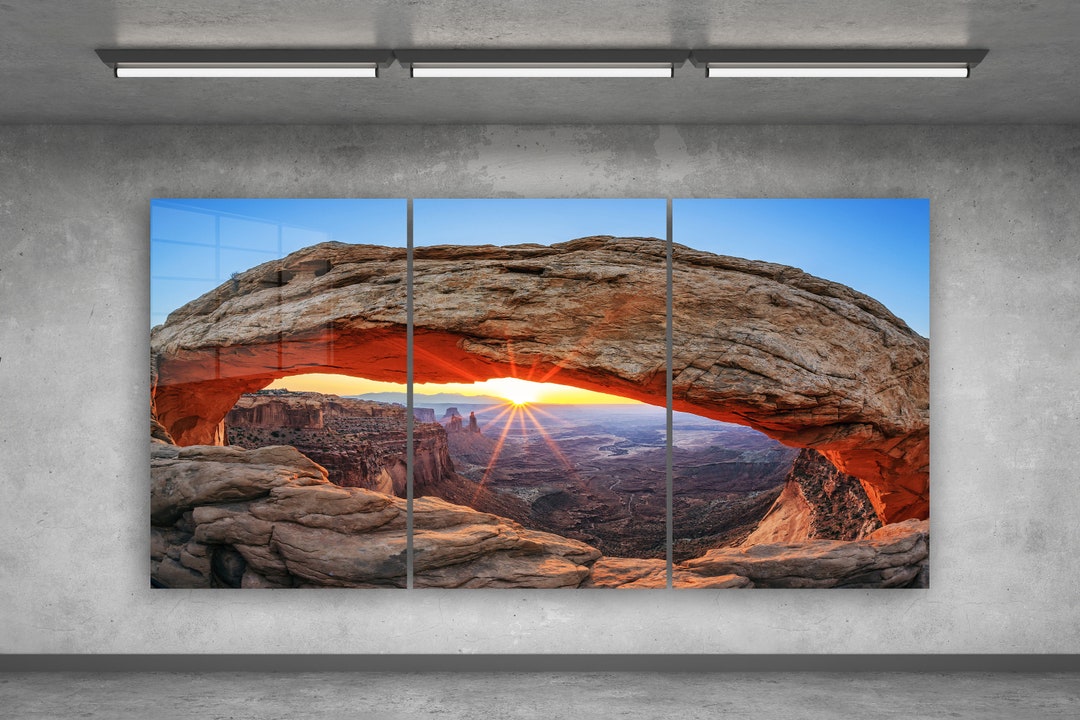 Mesa Arch Tempered Glass 3-panel Wall Art: Canyonlands Triptych - Etsy UK