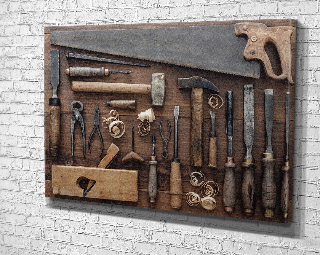 Carpentry Tools Canvas Print: Vintage Woodworking Wall Art - Etsy