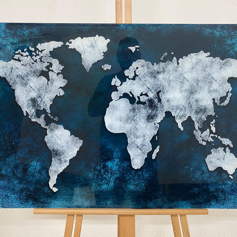 World Map Portrait - Etsy