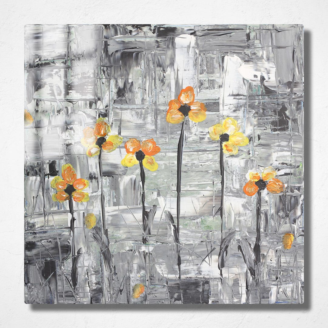 Watercolor Daisies Canvas Wall Art: Floating Frame Option - Etsy