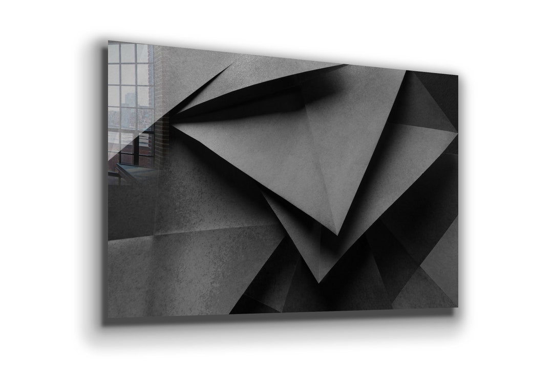 Glass Wall Art / Black Acrylic Glass Art / Floating Frame Option ...