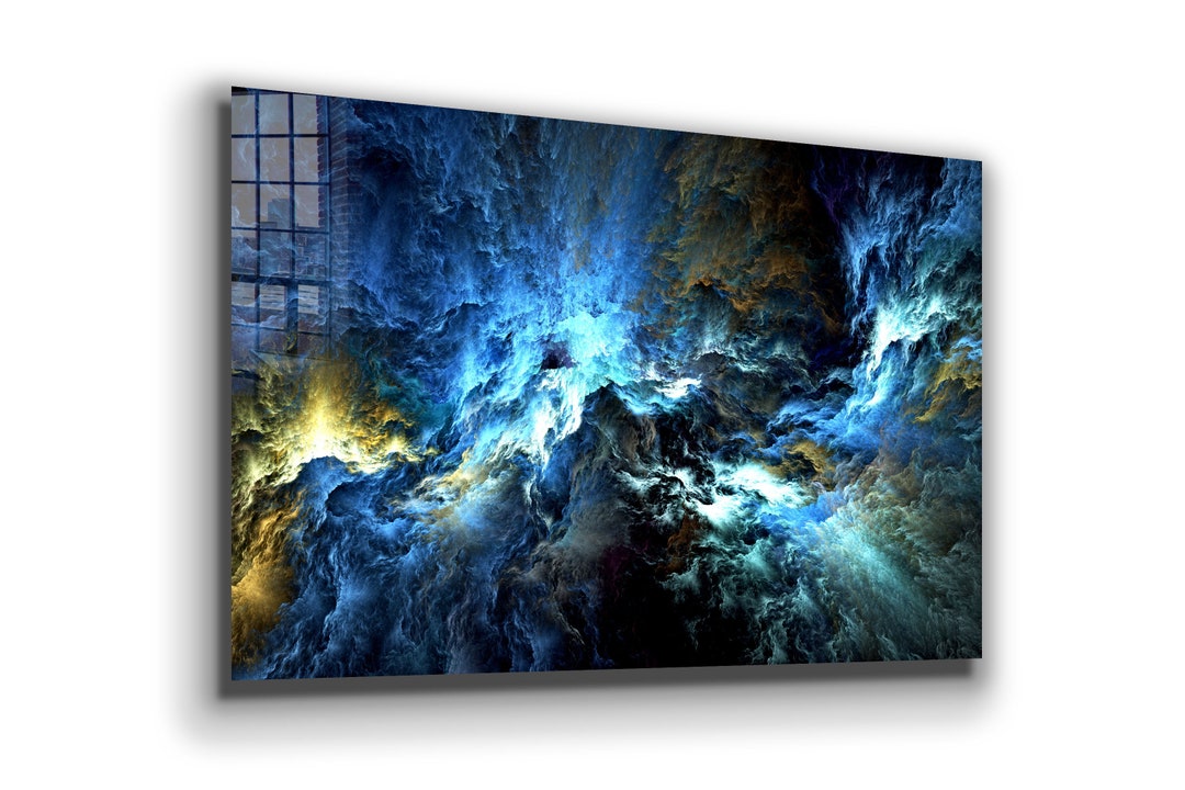 Cosmic Storm Glass Wall Art: Floating Frame Canvas Decor - Etsy