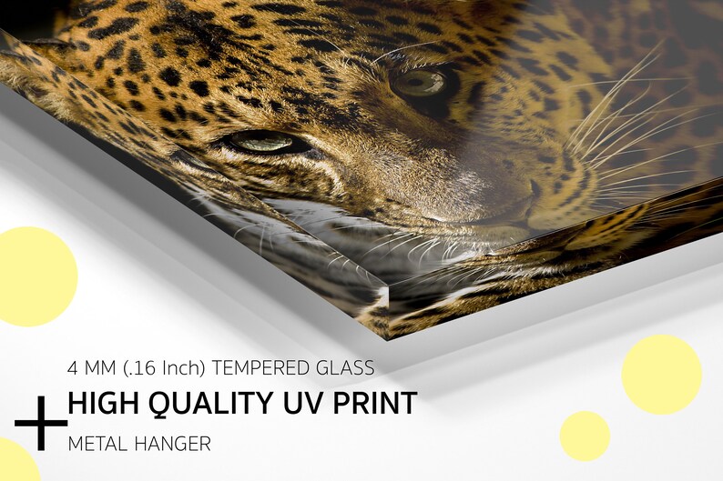 Leopard Tempered Glass Printing Wall Art Natural and Vivid - Etsy