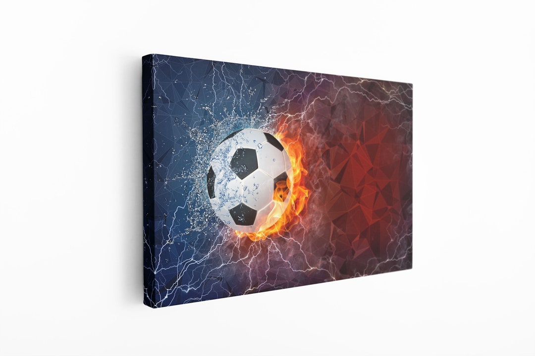 Football, Soccer Print on Canvas , Floating Frame Option, Modern Wall ...