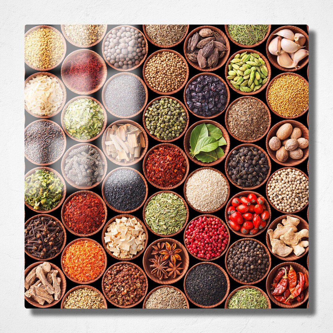 Spices Tempered Glass Wall Art / Acrylic Glass Art / Floating Frame ...