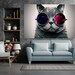 Cool Cat Print on Canvas Modern Wall Art Canvas Wall Set - Etsy