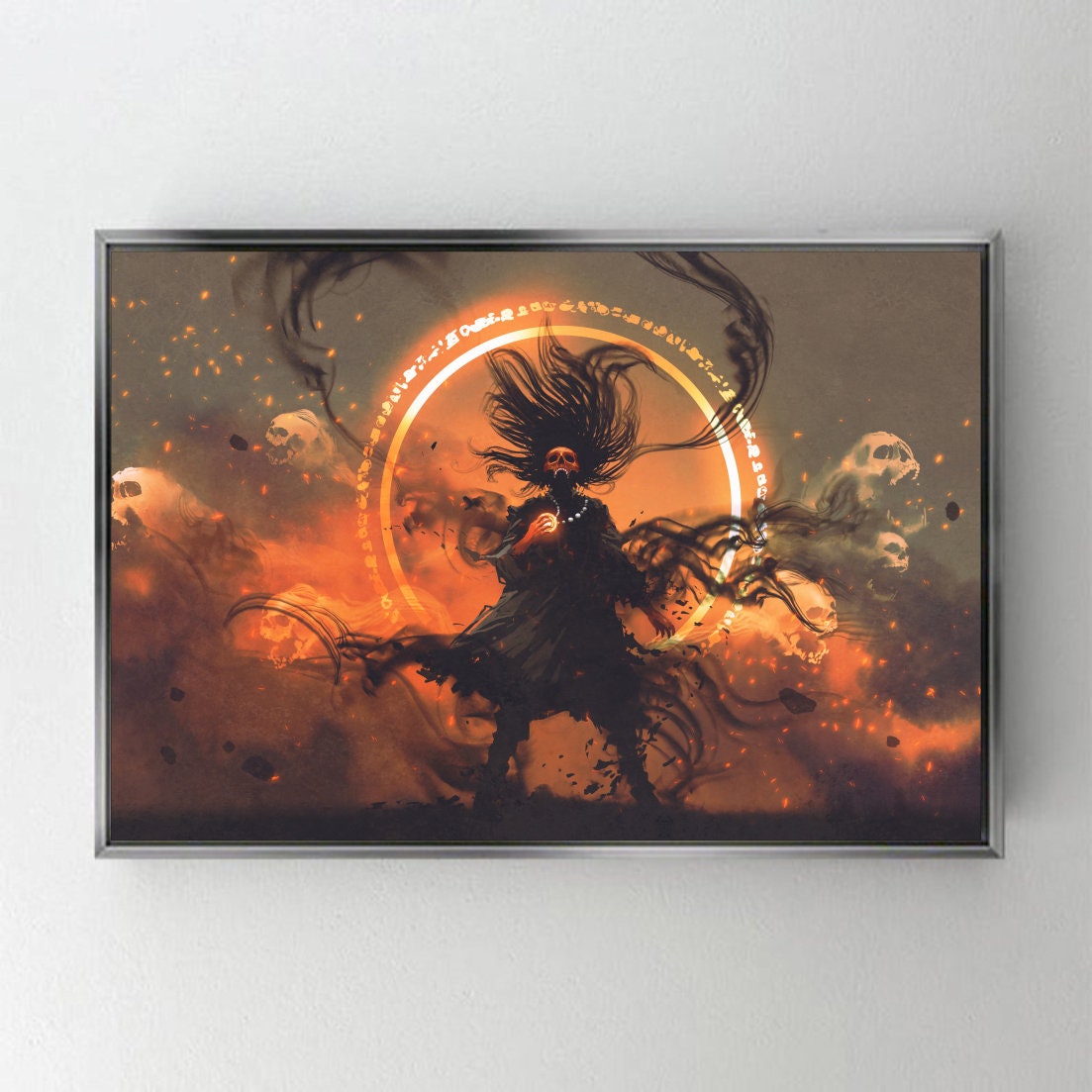 Zombie Wizard Necromancer Print on Canvas Floating Frame - Etsy UK