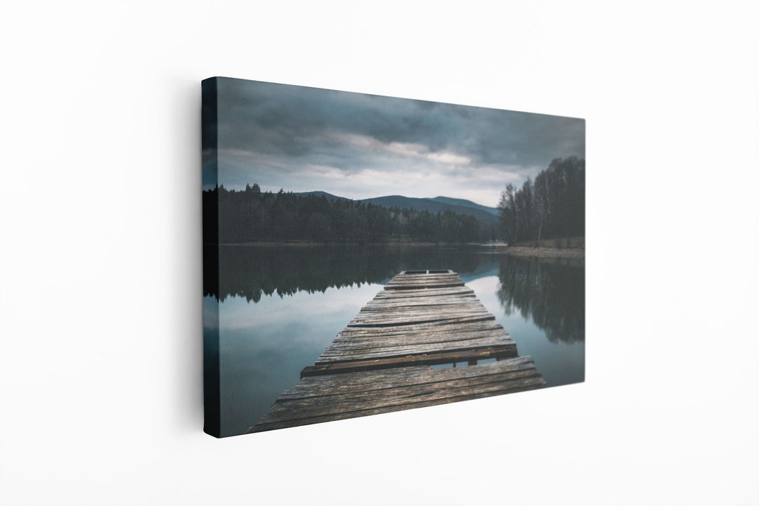 Lake Dock Canvas Print: Nature Landscape Wall Art - Etsy
