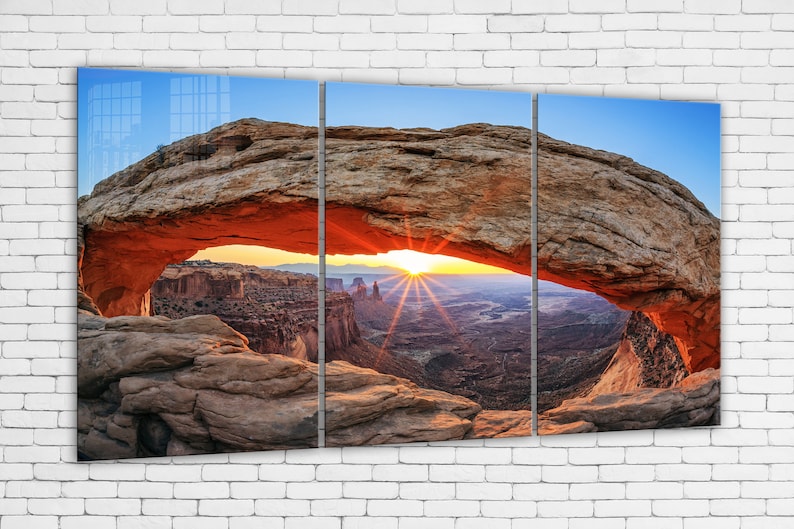 Mesa Arch Tempered Glass 3-panel Wall Art: Canyonlands Triptych - Etsy UK