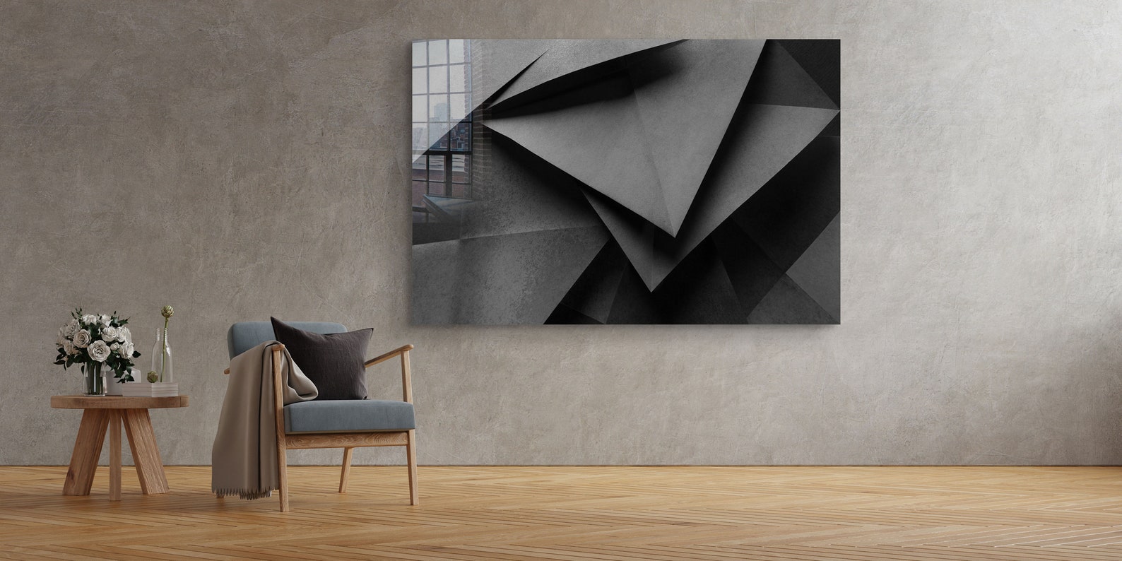 Black Abstract Tempered Glass Printing Wall Art Natural and - Etsy
