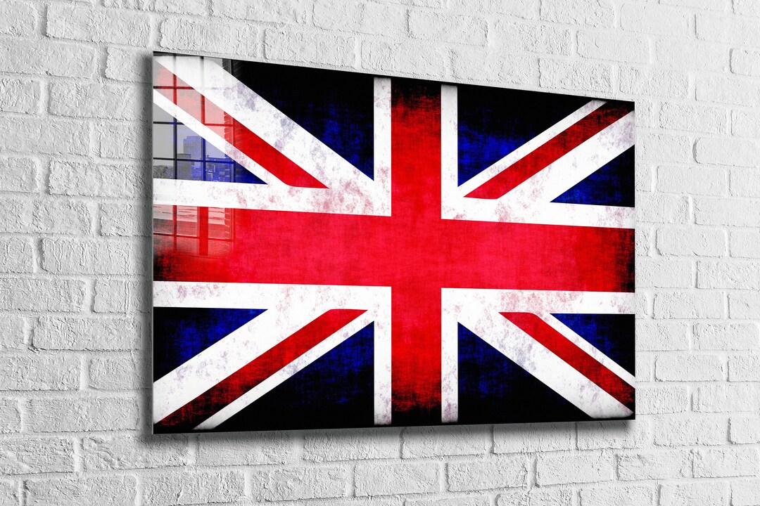 Union Jack Tempered Glass Wall Art: British Flag Print - Etsy