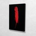 Red Feather Print on Canvas Floating Frame Option Modern - Etsy