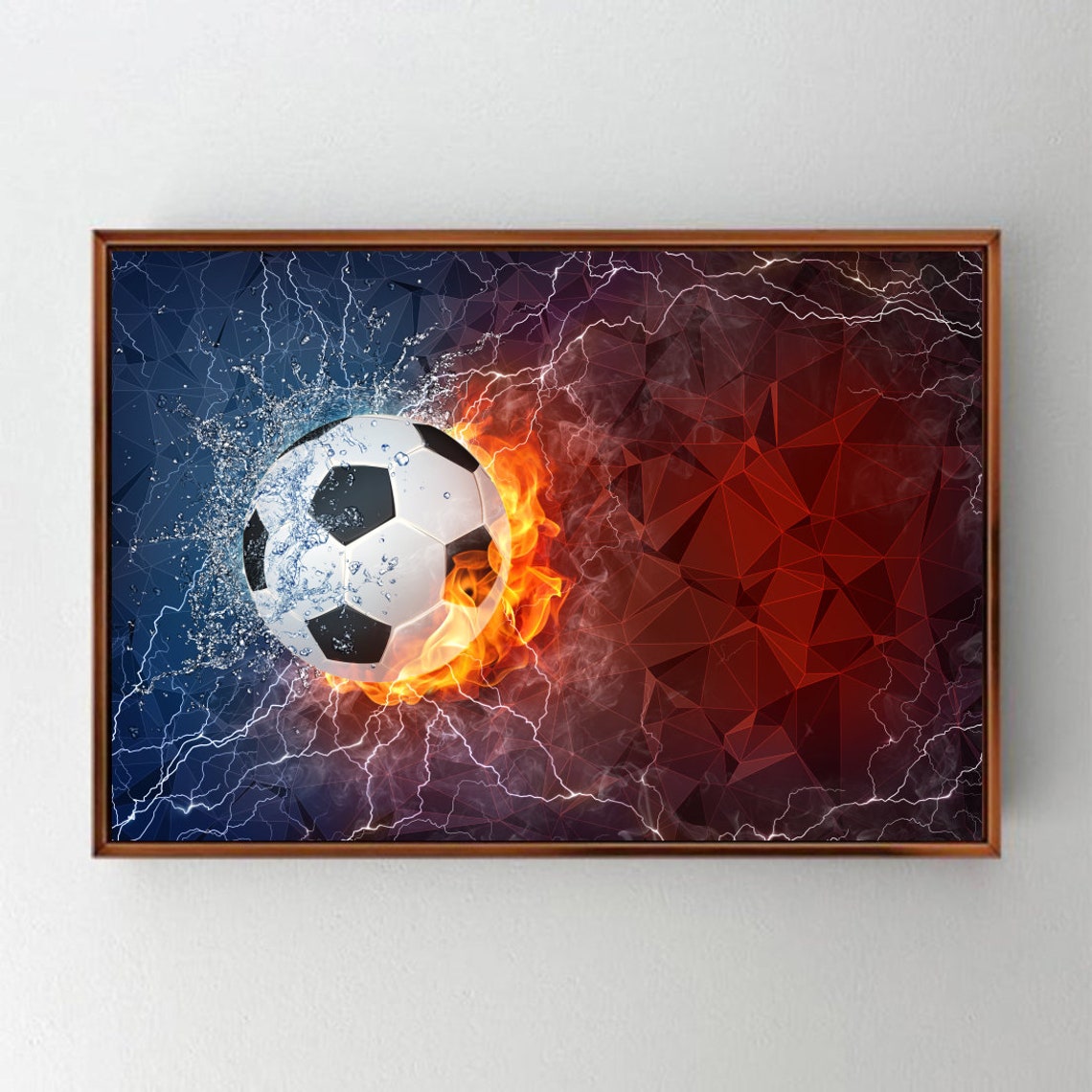 Football Soccer Print on Canvas Floating Frame Option | Etsy