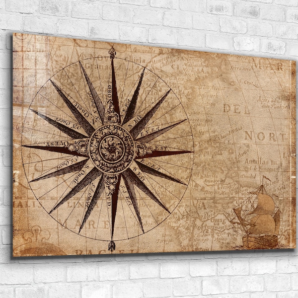 Extra Large Metal Compass Wall Art - Etsy