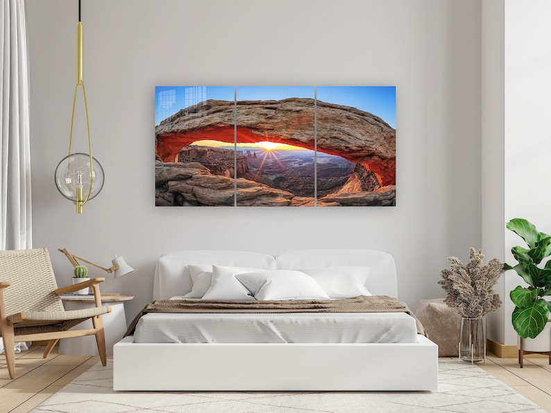 Mesa Arch Tempered Glass 3-panel Wall Art: Canyonlands Triptych - Etsy UK