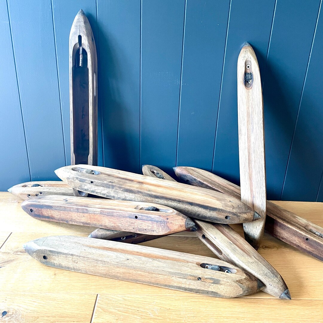 Large Vintage Wooden Boat Shuttles, Fly Shuttles, Decorative Industrial ...