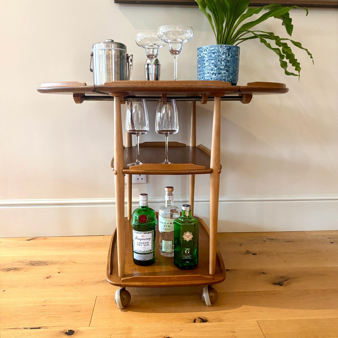 Ercol Drop Leaf Trolley Model 505, Drinks Trolley, Display Trolley ...