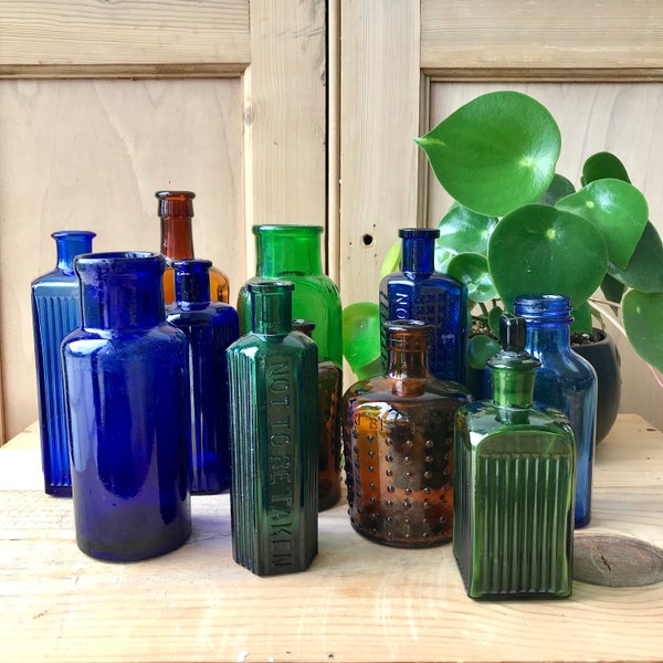 Colored Glass Bottles - Etsy
