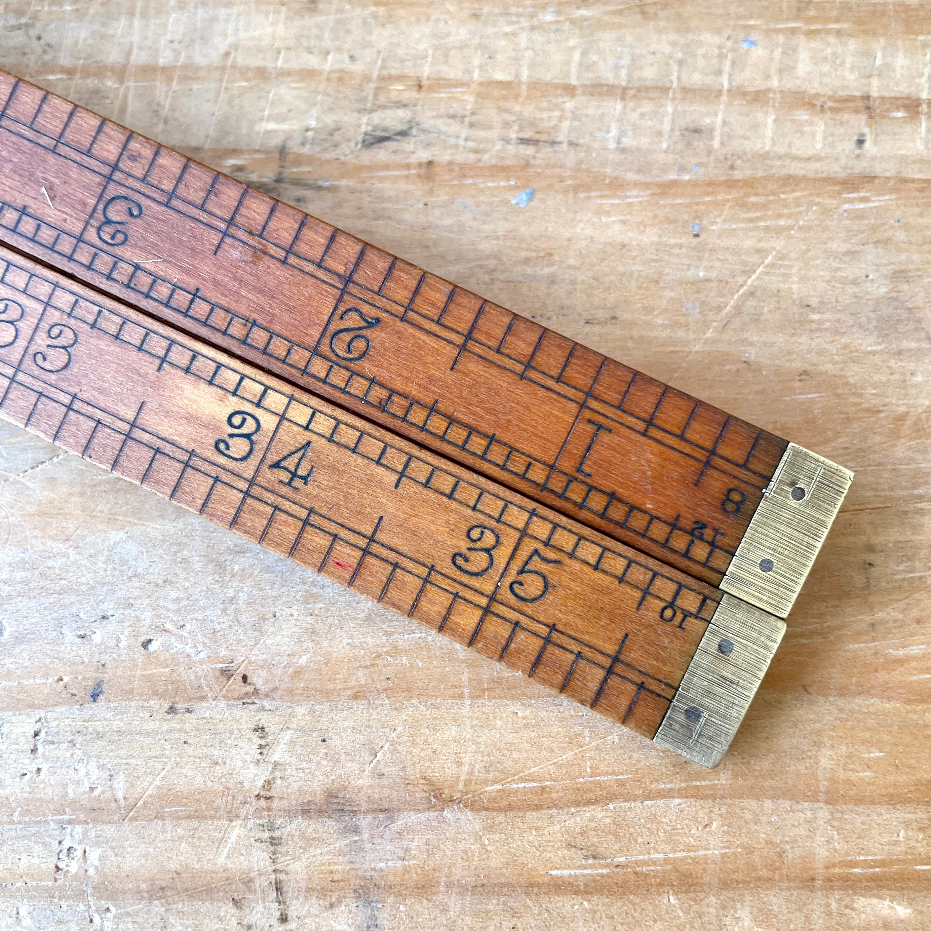 Vintage Folding Wooden Rules | Boxwood Folding Measure | Vintage Wooden ...