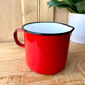 Vintage Bright Red Enamel Jug, Red Enamel Milk Jug, Decorative Kitchen ...