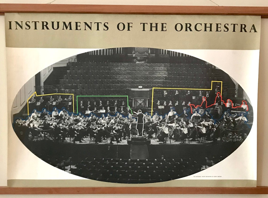 Vintage Educational Posters Set of 5 Orchestral Posters - Etsy