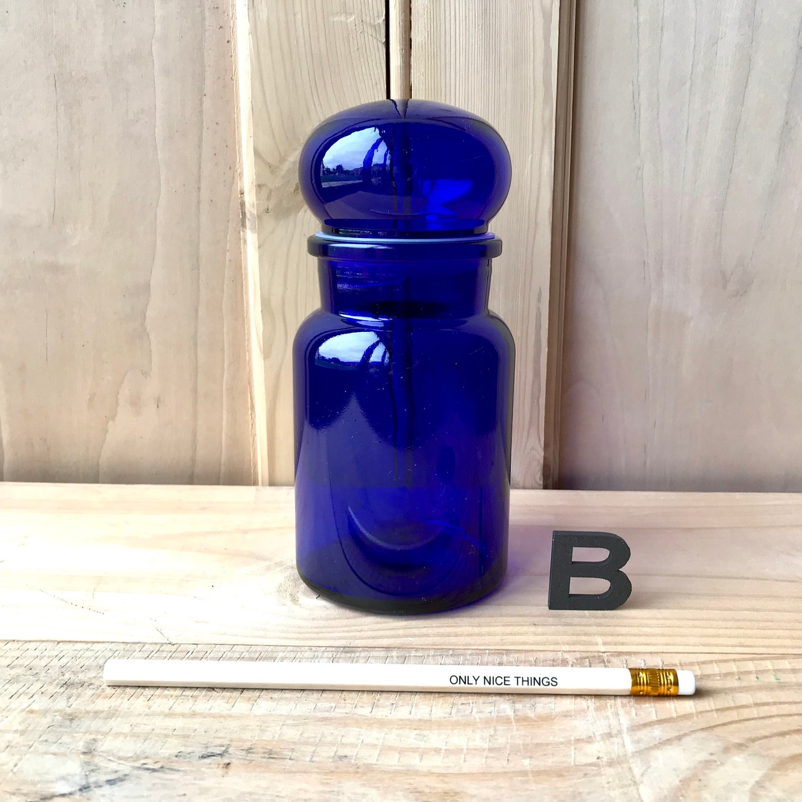 Coloured Glass Bottles Amber Glass Canister Blue Glass - Etsy