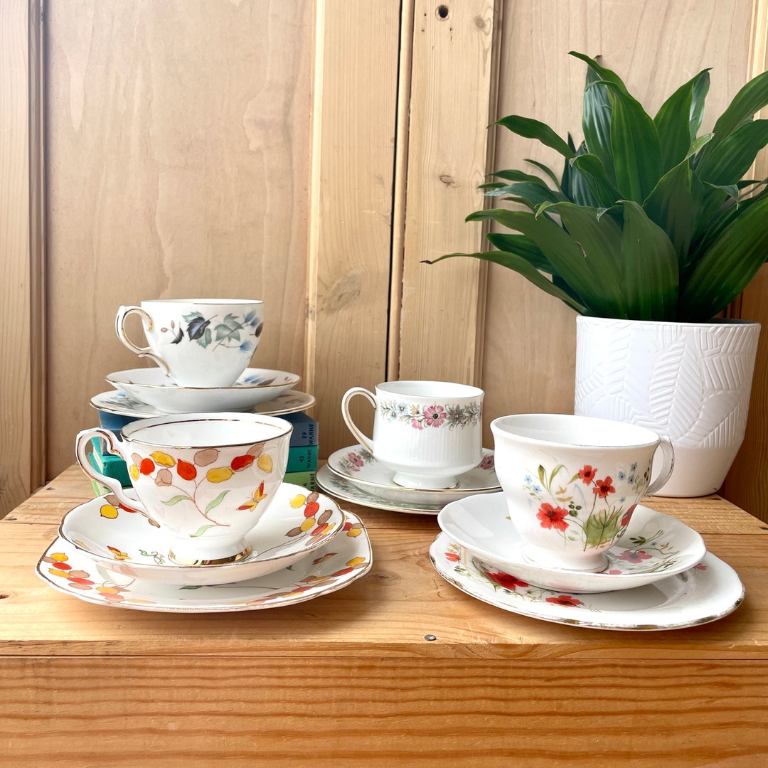 Vintage Tea Cup Trio, Teacup, Saucer and Side Plate Trio, Vintage Teas ...