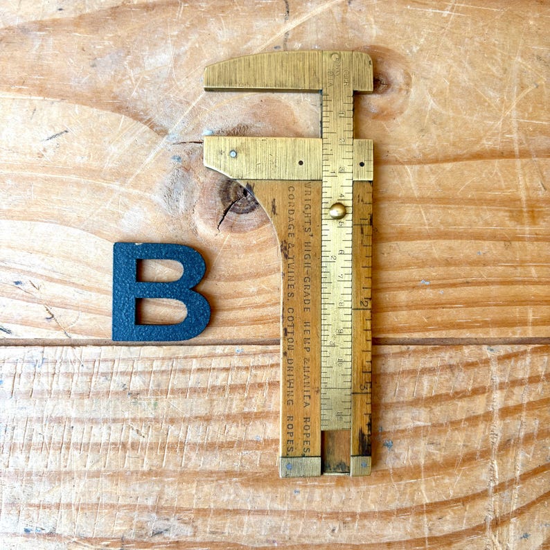 Vintage Brass & Wood Calipers | Boxwood Measuring Caliper | Vintage ...