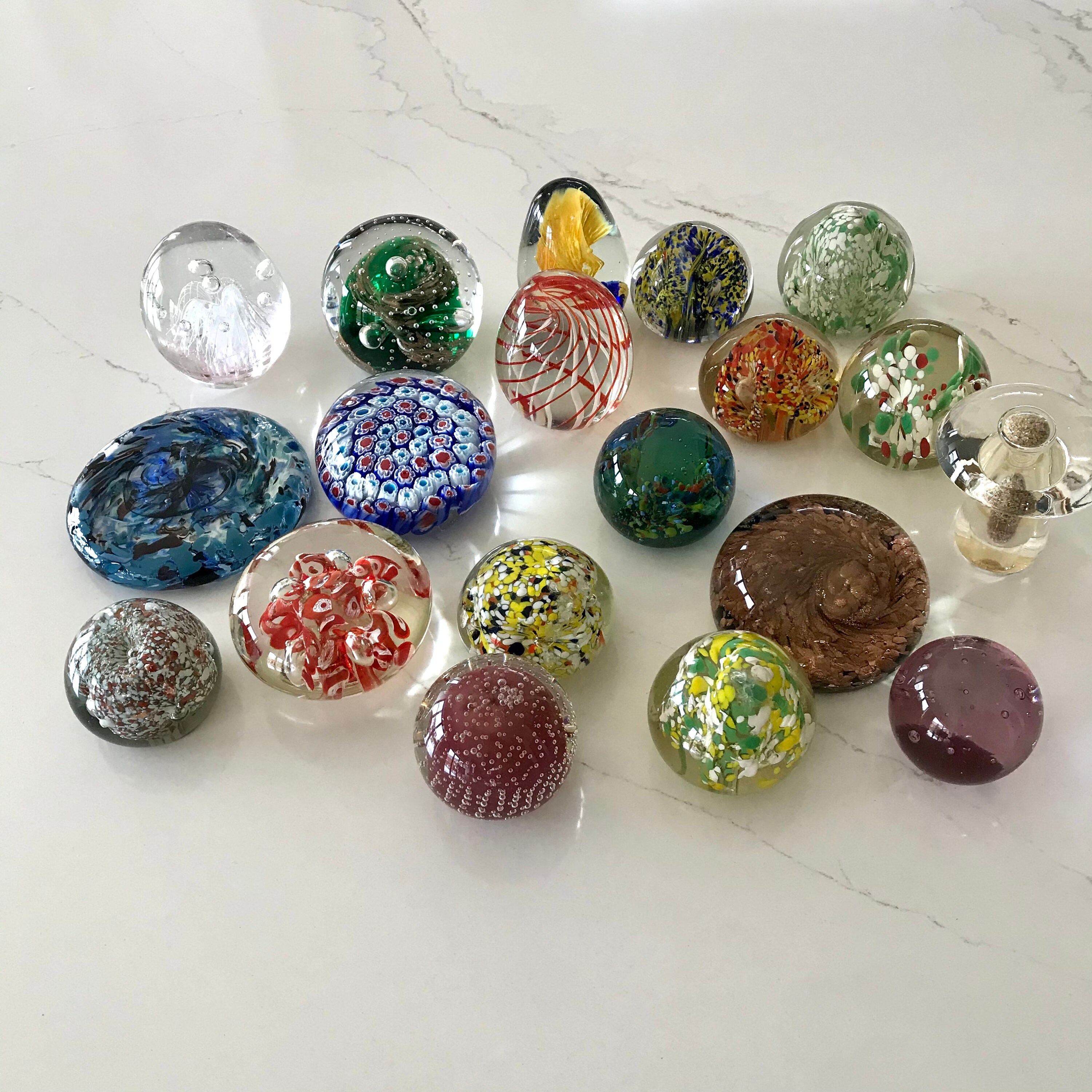 Vintage handblown glass paperweights | Etsy