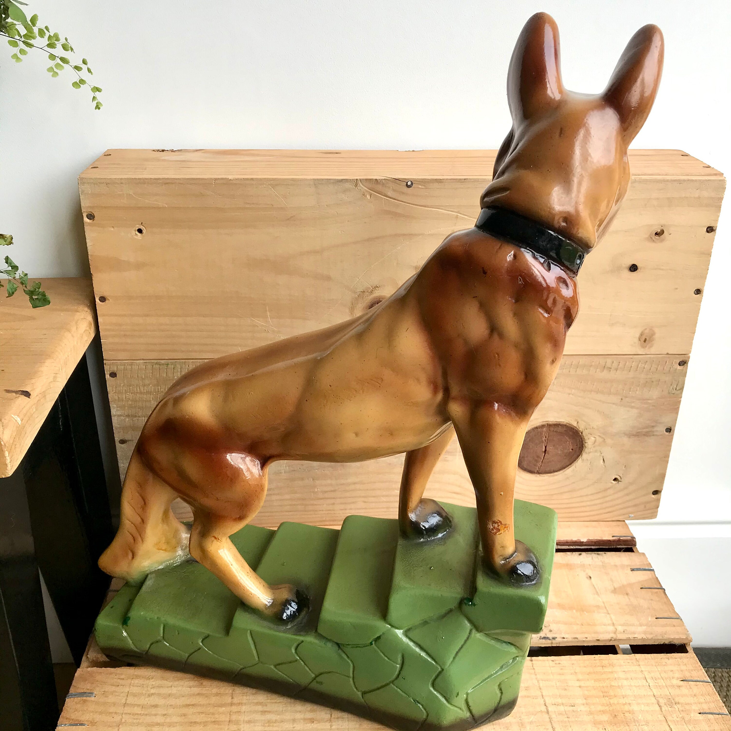 Vintage Alsatian Dog Chalkware 1950's Plaster German | Etsy
