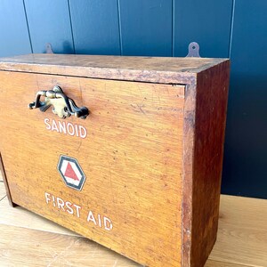 Vintage First Aid Kit Box, Wooden Cabinet, Vintage Wooden First Aid ...