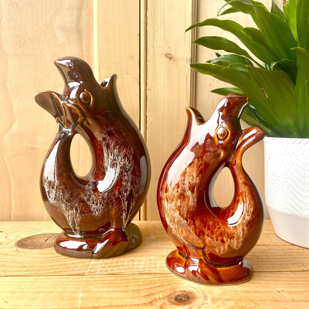 Vintage Gurgle Jug, Gluggle Jug, Kernewek Pottery Seal Jug, Dartmouth ...