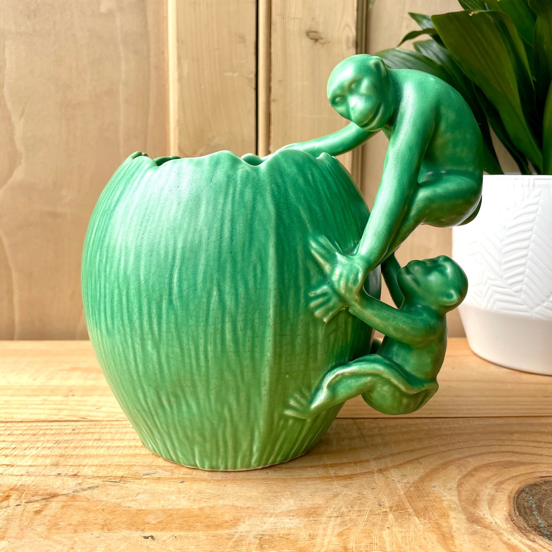 Rare Vintage Sylvac Monkey and Coconut Flower Bowl Model 1190, Sylvac ...