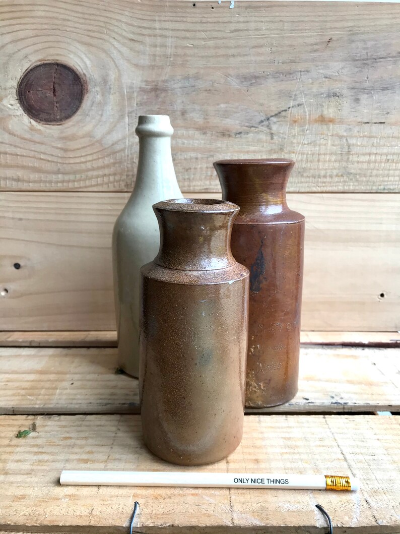 Antique Bottles Stoneware bottles Old Pot Ink Bottles | Etsy