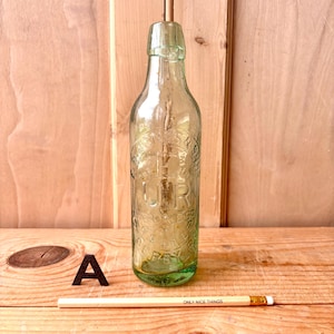 Vintage Codd Neck Bottle, Green Glass Bottles, Vintage Glass Torpedo ...