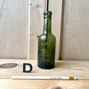 Vintage Codd Neck Bottle, Green Glass Bottles, Vintage Glass Torpedo ...