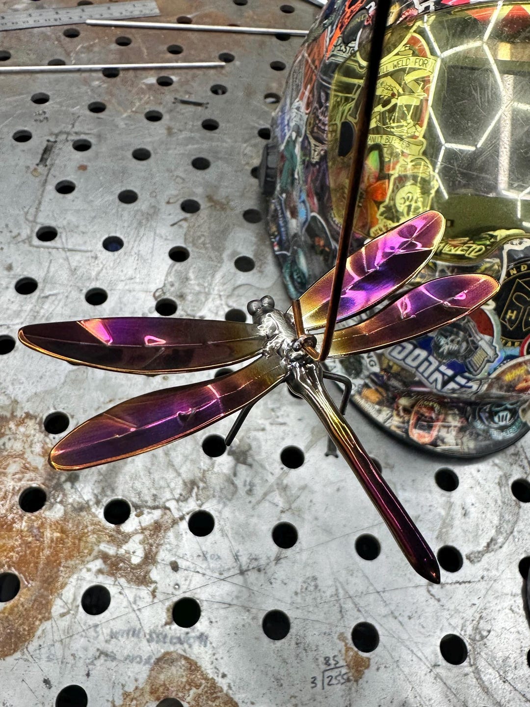 Rainbow. Iridium , Heat Treated , Stainless Steel Dragonfly . - Etsy