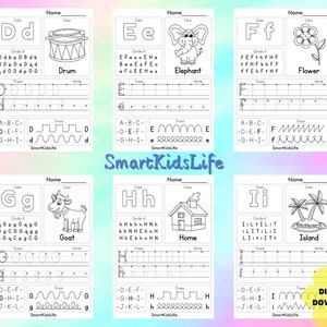 26 Alphabet Worksheets, Upper & Lowercase, Preschool, Kindergarten ...