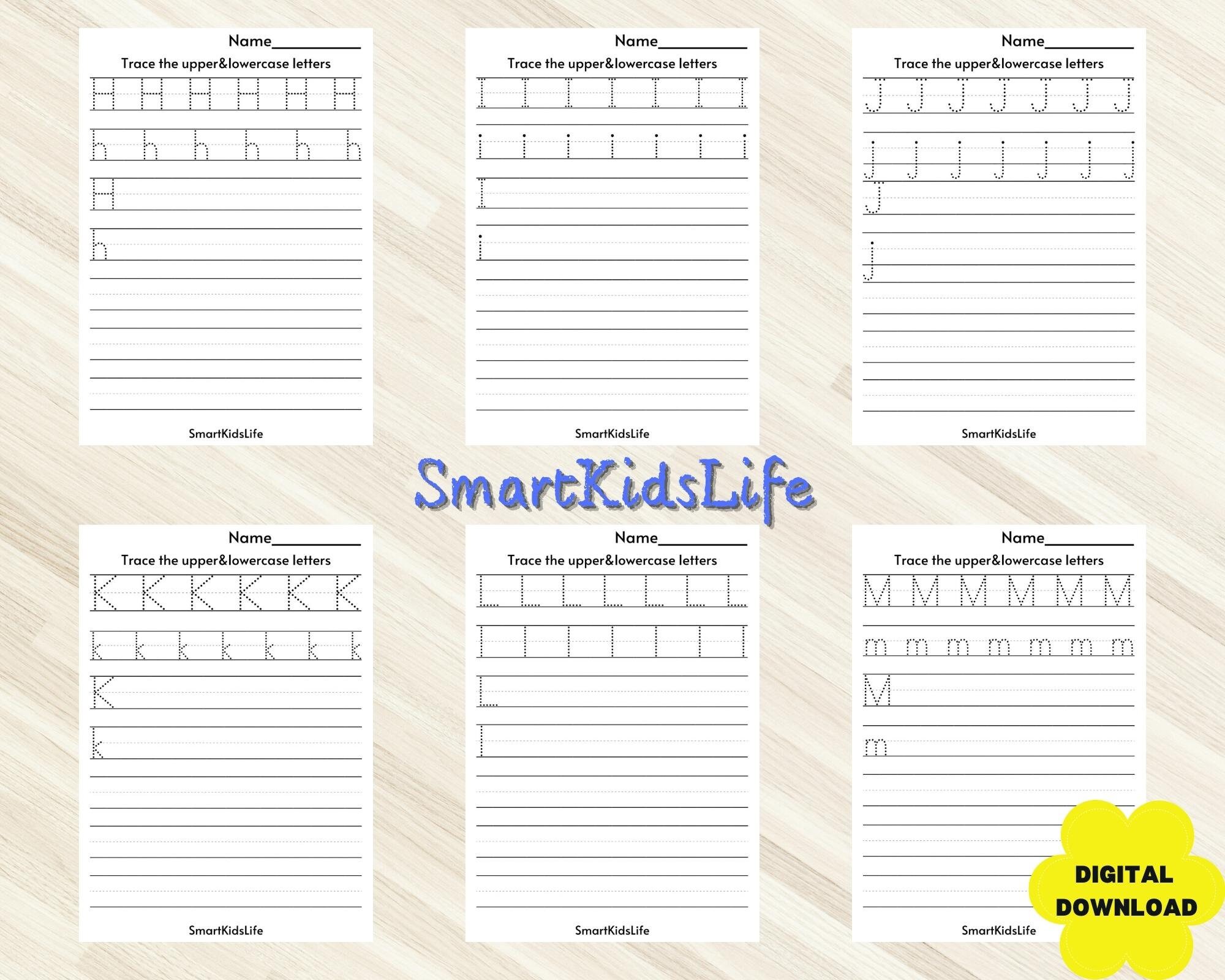 Full Alphabet Tracing Handwriting Practice With Dotted Line - Etsy