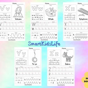 26 Alphabet Worksheets, Upper & Lowercase, Preschool, Kindergarten ...