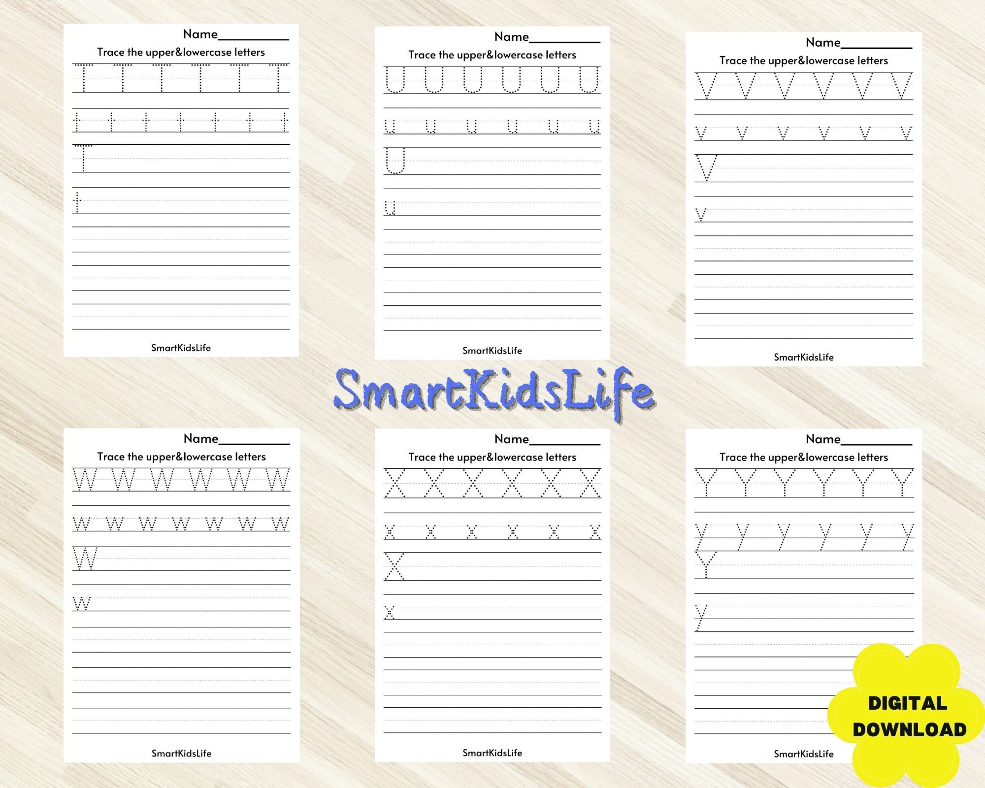 Full Alphabet Tracing Handwriting Practice With Dotted Line - Etsy