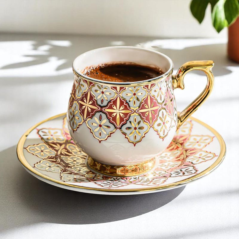 Gold Tea Cup Set - Etsy