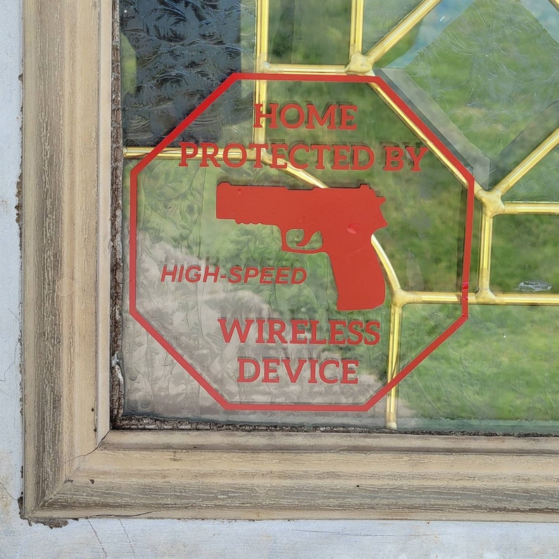 Gun, Home Protected by High Speed Wireless Device Decal, Rifle Decal ...